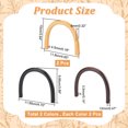 6Pcs 3 Style Wooden U-Shaped Bag Handles Purse Replacement Part Arch ...