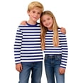 AHTJRT Girls Boys Long Sleeve Shirt Fashion Striped Color Crewneck Tees ...