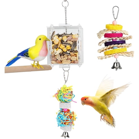 Hanging Bird Feeding Toy, Colorful Bird Foraging Toys Creative ...