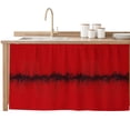 Abstract Red Cabinet Curtains 28" W x 51" L Black Water Ink Painting ...