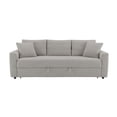 ACME Connie Fabric Upholstered Sofa with Sleeper and 2 Pillows in Beige ...