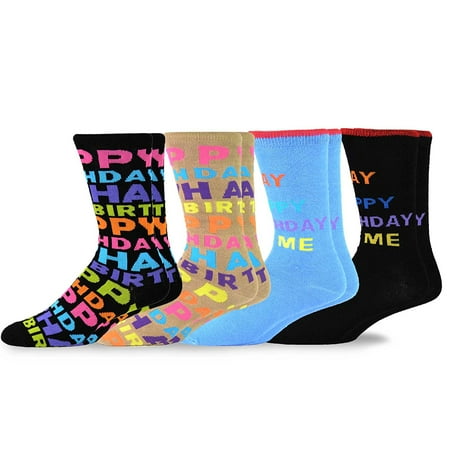 TeeHee Men's Birthday Cotton Crew Socks 4-Pack | Walmart Canada