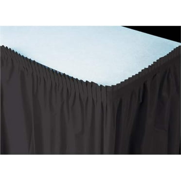 Tablemate Black Polyester Table Skirt Set, Linen-Like, 29" x 14ft ...