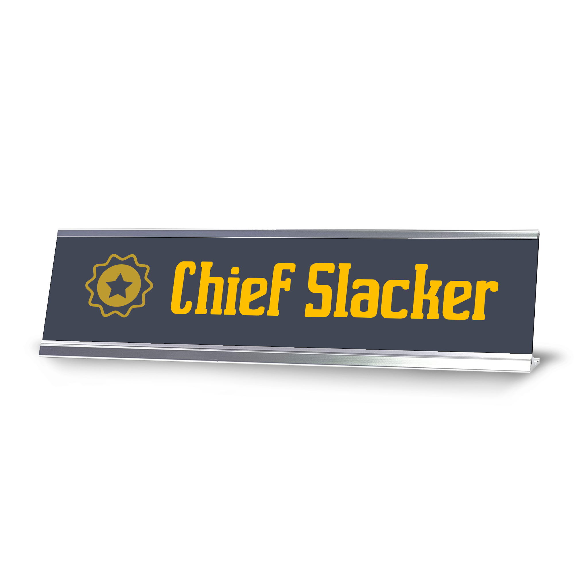Chief Slacker, Star Silver Frame Desk Sign (2 x 8") - Walmart.com