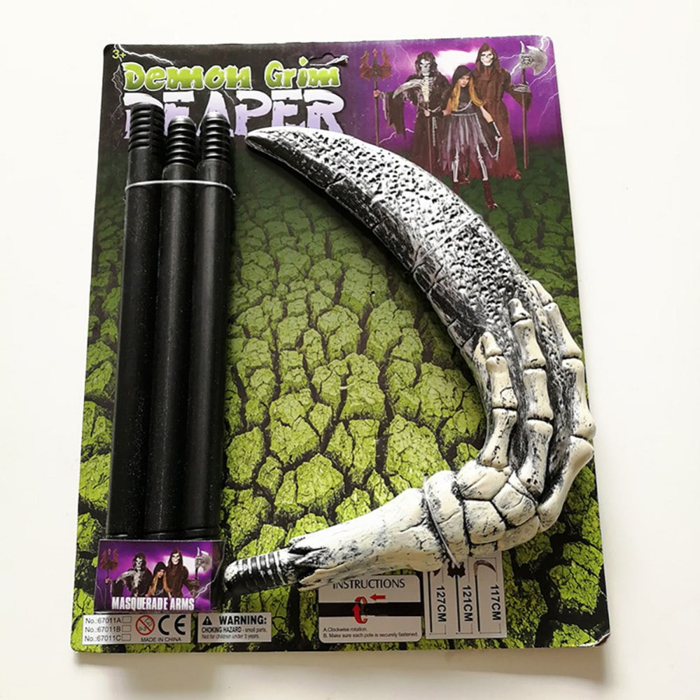 Buy Xinhuaya Halloween Cosplay Scythe Staff Prop with Skull Imitation ...