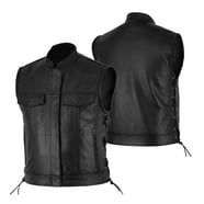 BNFUSA BKVBP3X Rocky Mountain Hides Solid Genuine Buffalo Leather Vest ...