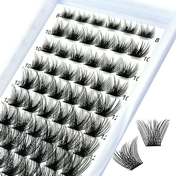 Mialoley Individual Lash Extensions 72 Pcs Natural Look 3D Effect DIY ...