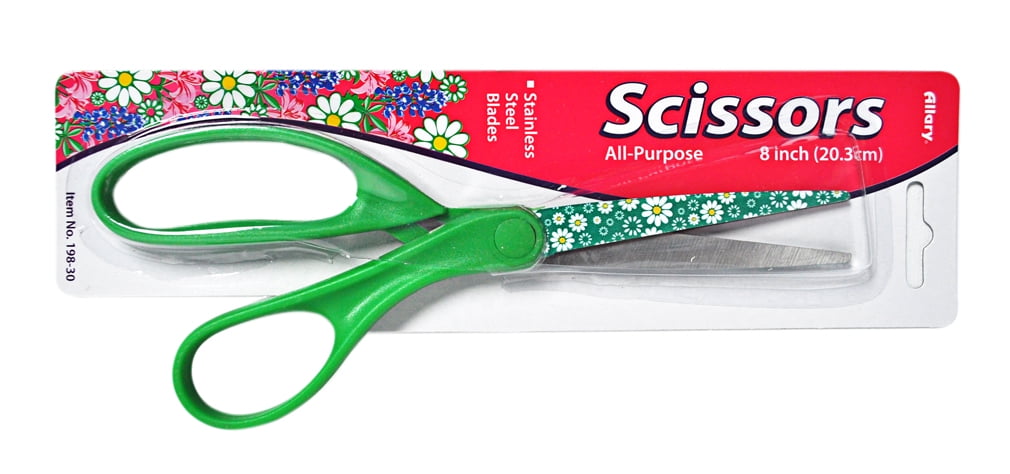 Floral Print Handle All Purpose 8 Inch Scissors Green - Walmart.com