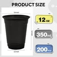 200 Pack 12 oz Black Clear Plastic Disposable Cups, Wedding Party ...