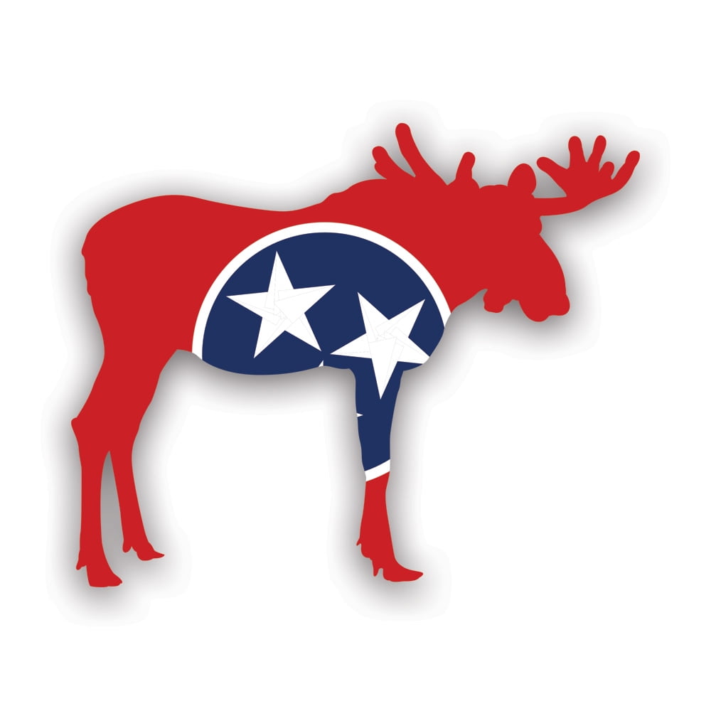 Tennessee Moose Shaped Flag Sticker Decal - Self Adhesive Vinyl ...