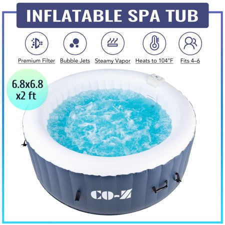 Round PVC Portable Inflatable Hot Tub with 140 Massaging Jets for Patio ...