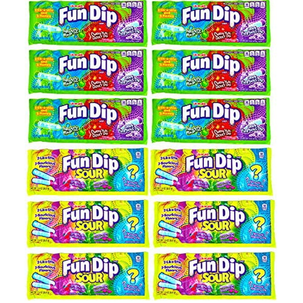Fun Dip Candy Bulk Variety Pack 1.4 Ounce - Sour and Classic Fun Dip ...