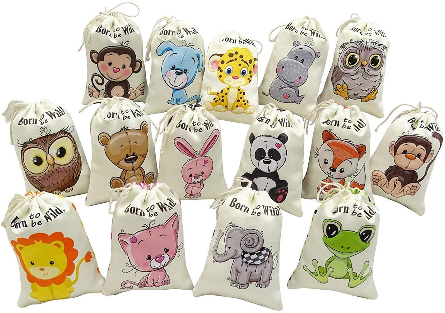 Darling Souvenir 15 x Born To Be Wild Favor Bags Jungle Animal Theme ...