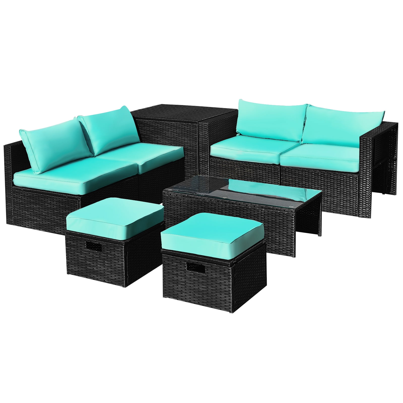 Click here for Patiojoy 8pcs Patio Conversation Set Sectional Sof... prices