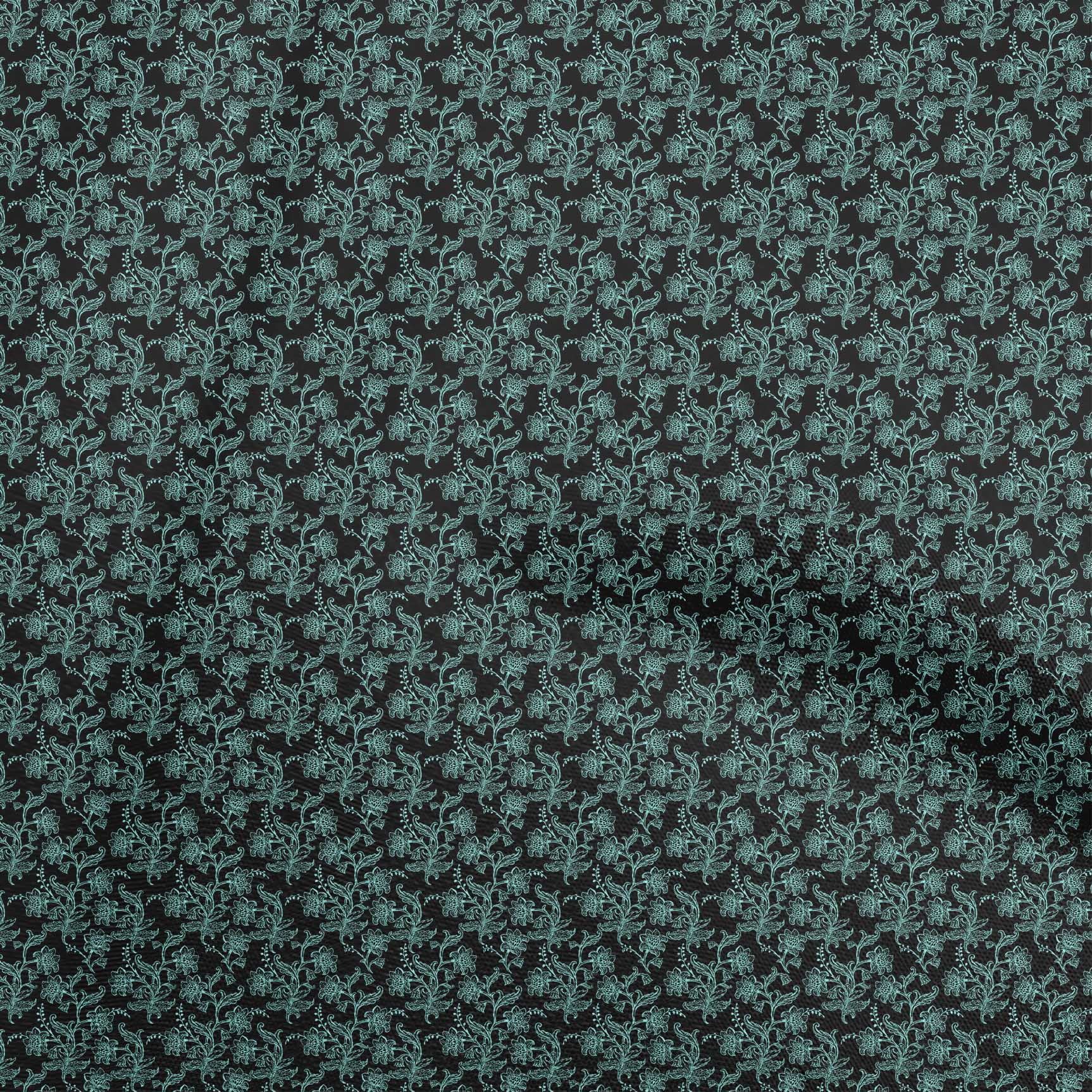 oneOone Viscose Jersey Black Fabric Toile Sewing Material Print Fabric ...