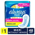 (3 pack) Always Maxi Pads without Wings, Size 1, Regular Absorbency, 48 ...