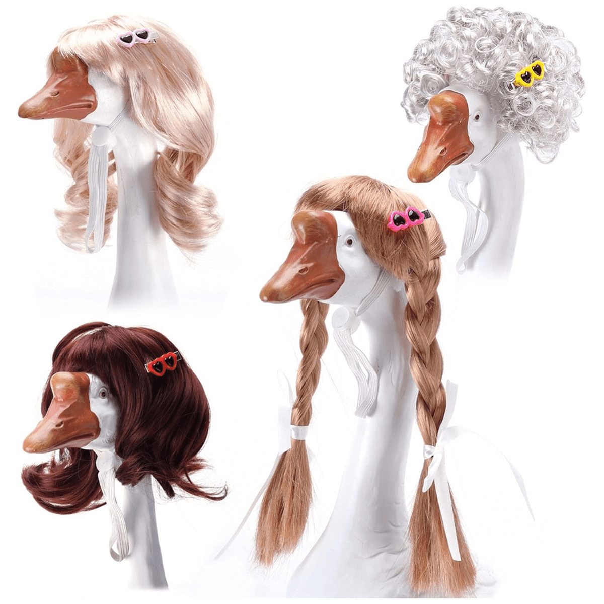 Click here for Unbranded 4 Pcs Porch Goose Wigs With Hair Clips... prices
