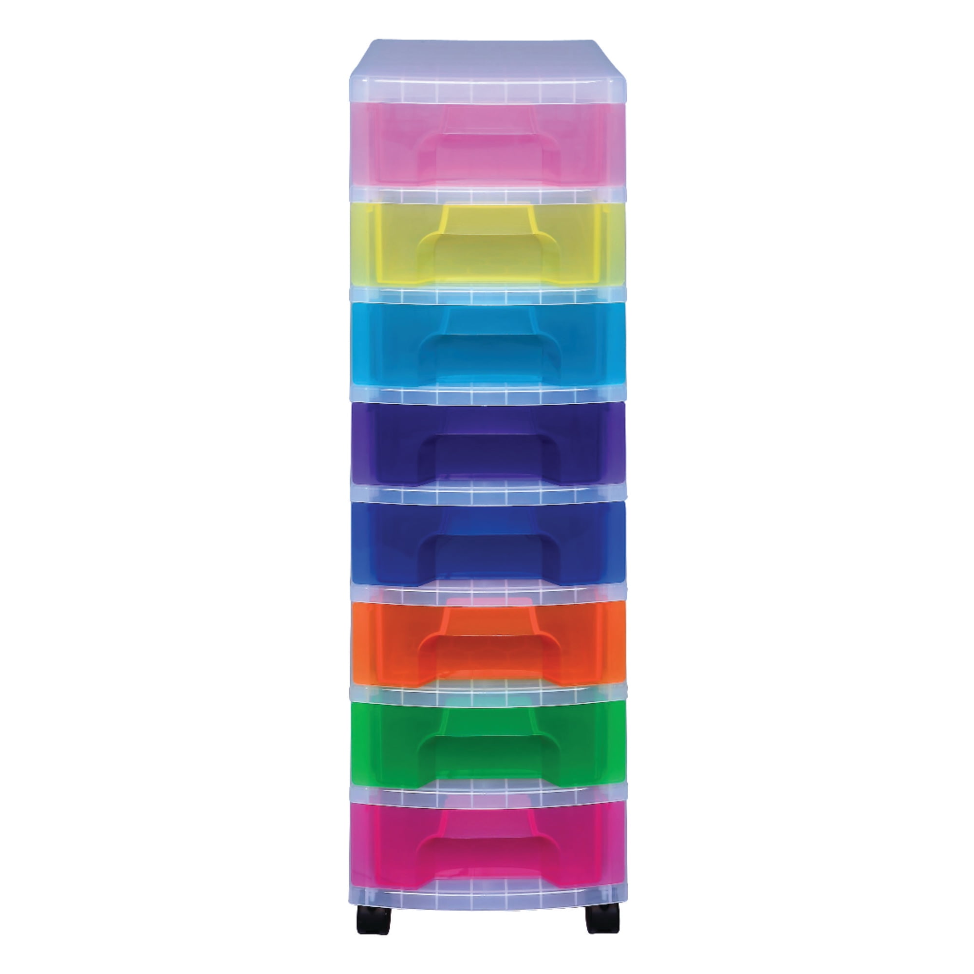 Really Useful Box® Plastic 8-Drawer Storage Tower, 7 Liters, 36 1/2" x 15 3/4" x 12", Clear ...