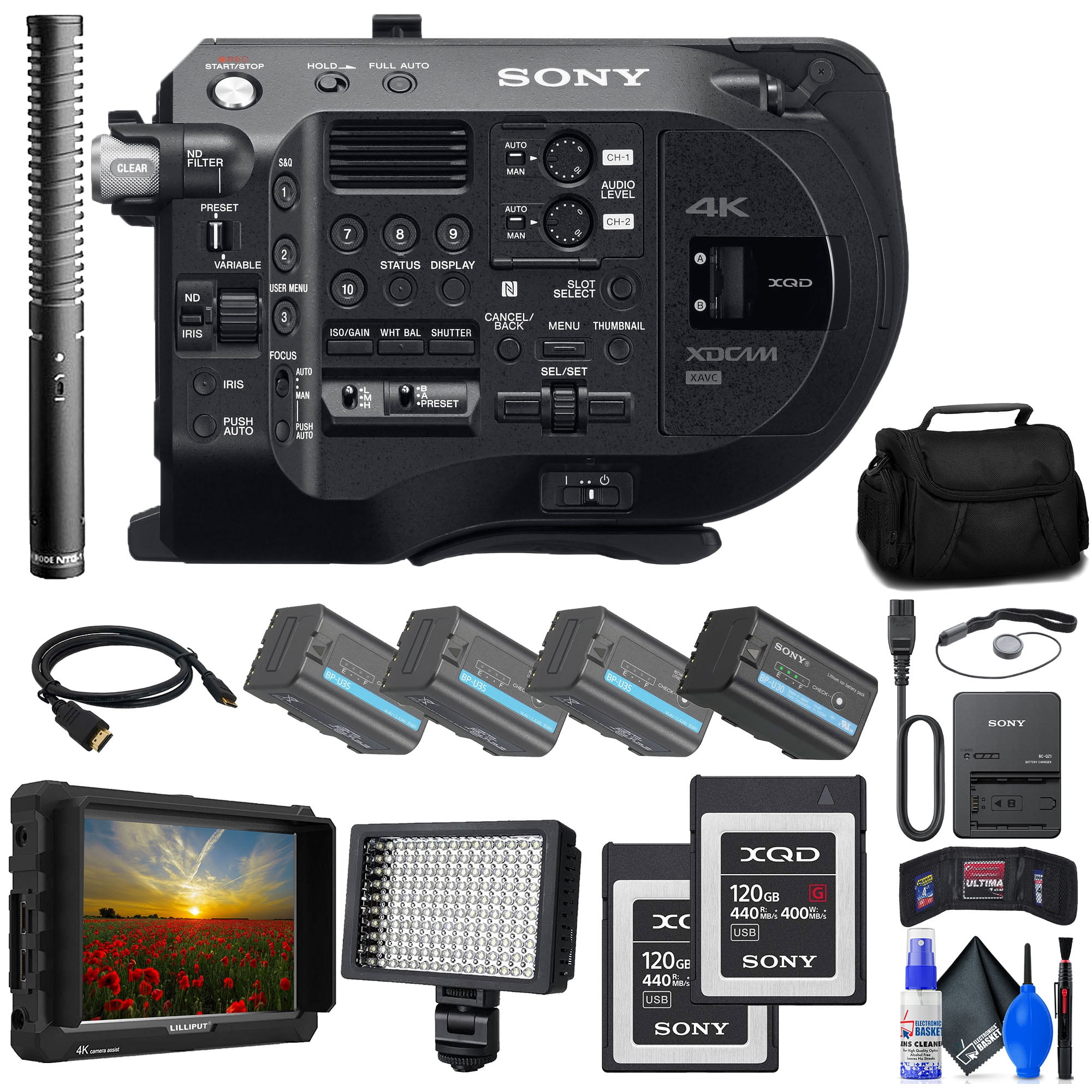 Sony PXW-FS7M2 XDCAM Super 35 Camera System + 4K Monitor + NTG1 Mic ...