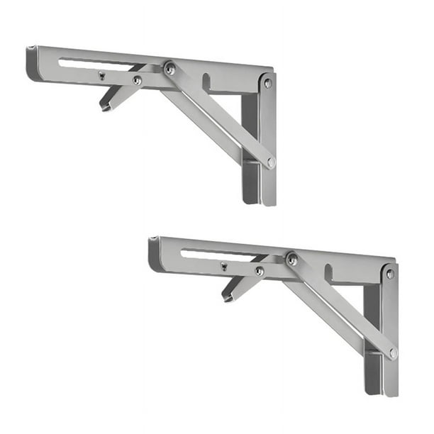 2 Piece Heavy Duty Folding Shelf Brackets Triangular Bracket Shelf Wall ...