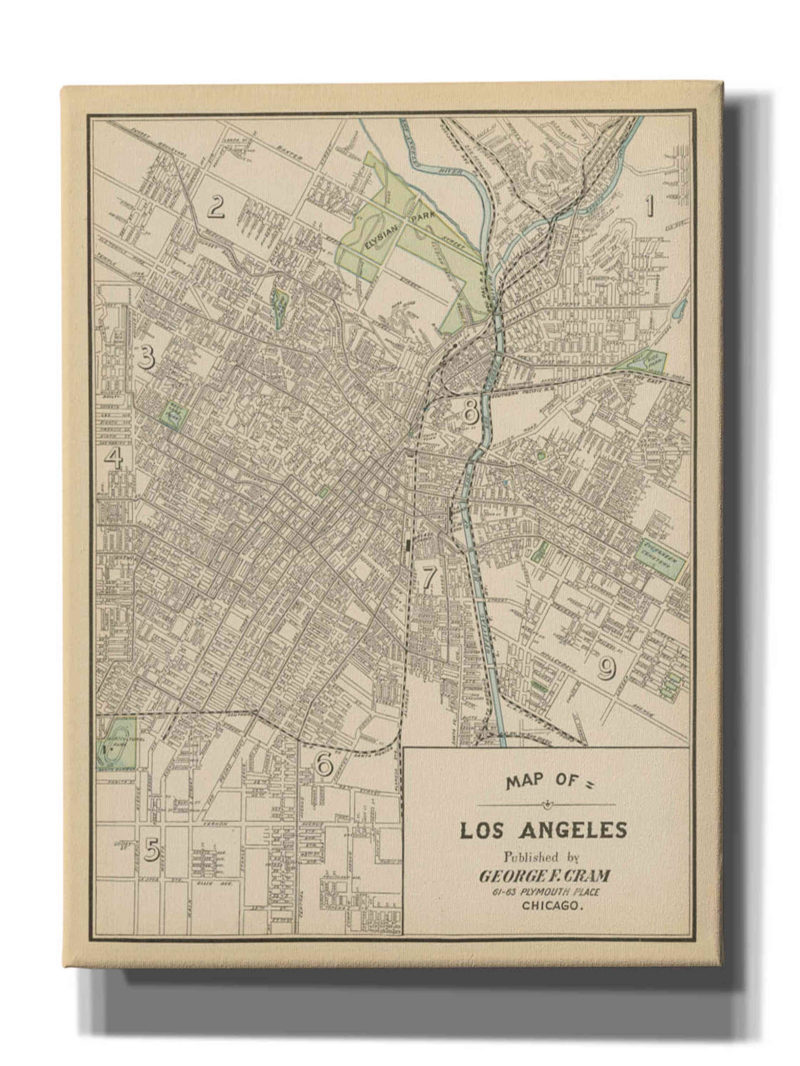 Epic Graffiti 'Map of Los Angeles' by Wild Apple Portfolio, Canvas Wall ...