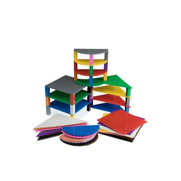 "Strictly Briks Stackable Baseplates Building Set - 12 Colors, 10"" x ...