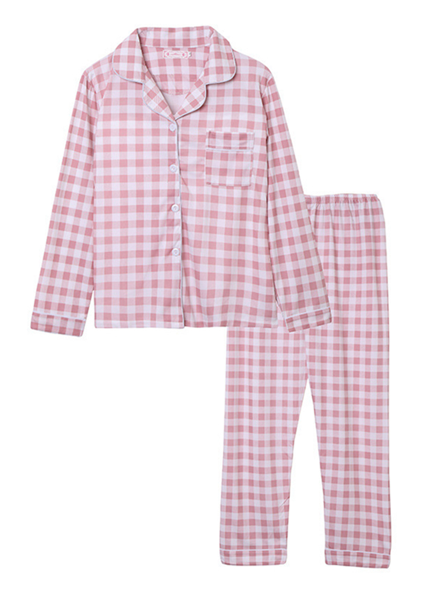 Glonme Women Sleepwear Button Down Pajamas Sets Lapel Nightwear Pjs