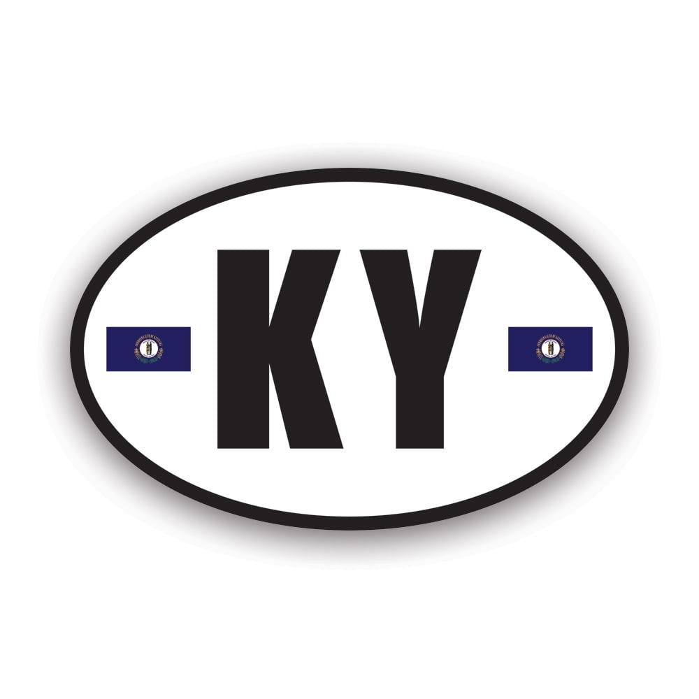 Kentucky Flag Oval Sticker Decal - Self Adhesive Vinyl - Weatherproof ...