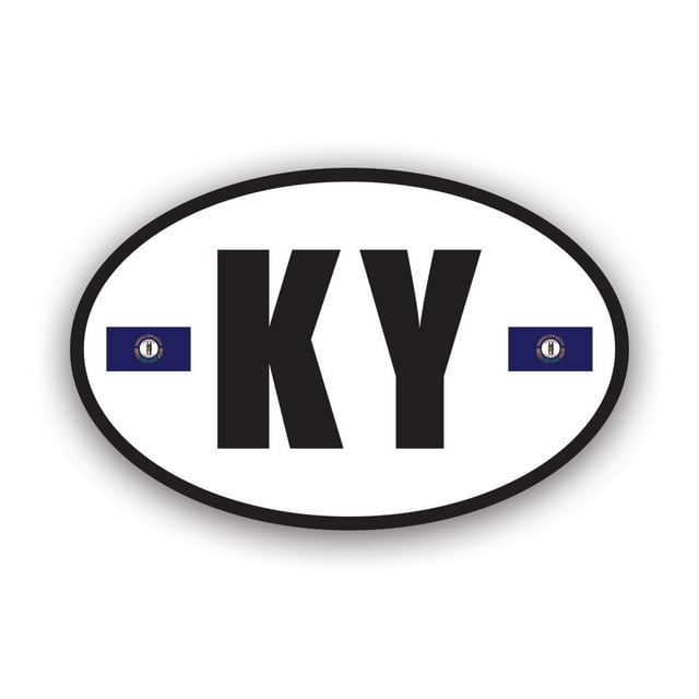 Kentucky Flag Oval Sticker Decal - Self Adhesive Vinyl - Weatherproof ...