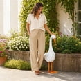 BTDECLAR PORCH GOOSE GARDEN STATUE Rust Free Metal Porch Goose ...