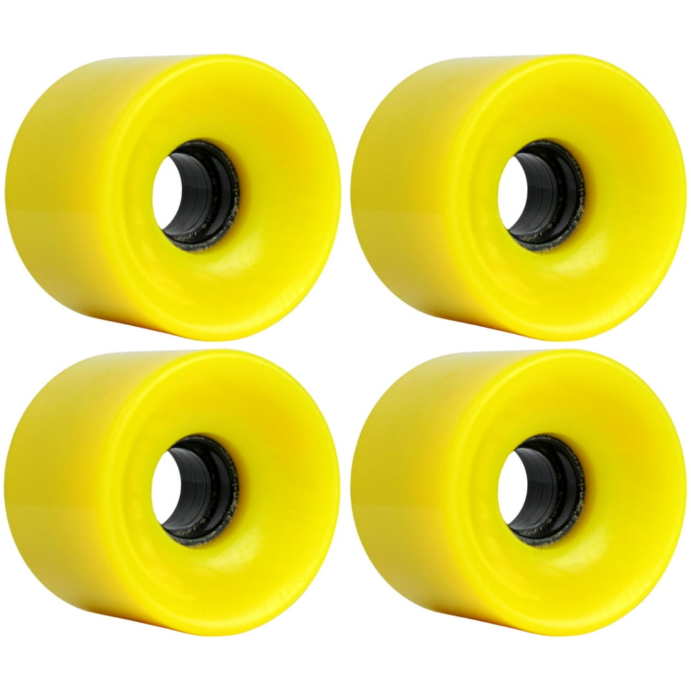 LONGBOARD CRUISER WHEELS SET 65mm x 51.5mm 83A 012C Yellow - Walmart ...
