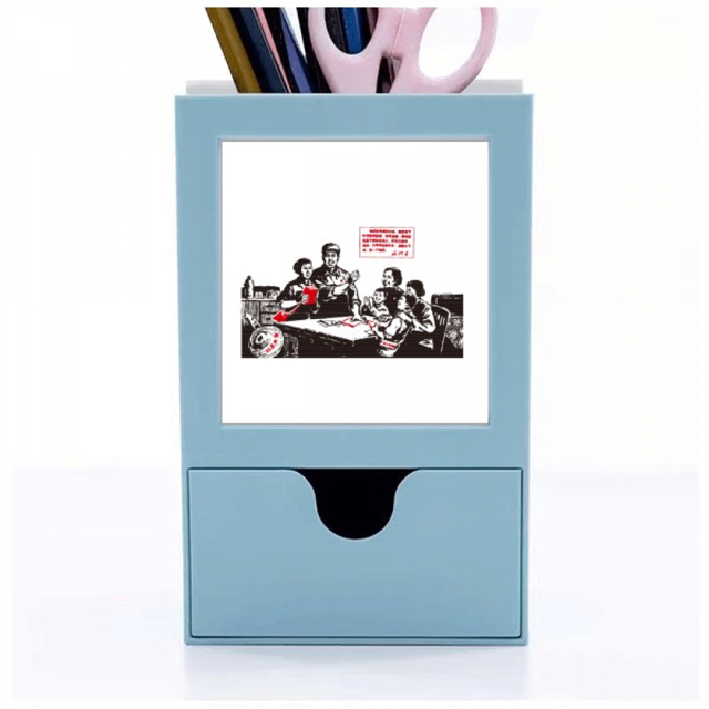 China Red Education Propaganda Professor Desk Supplies Organizer Pen ...