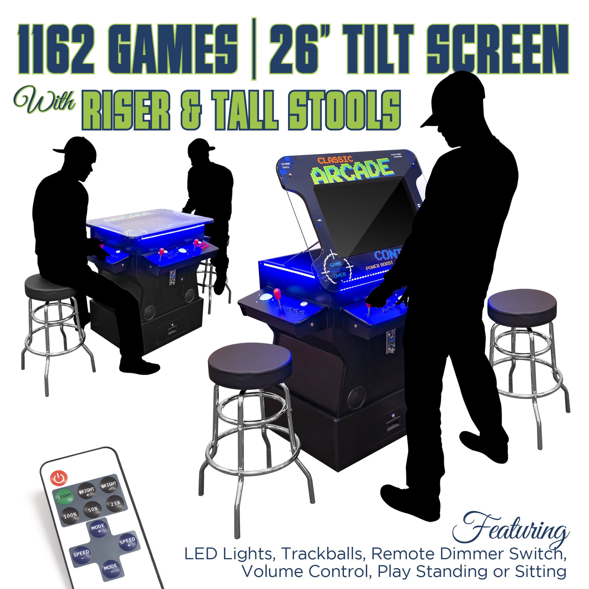 Creative Arcades Full-Size Cocktail Arcade Machine 3500 Games - Walmart.com