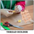 Moluckfu Foldable Wooden Thread Organizer for DIY Leathercraft, 12 ...