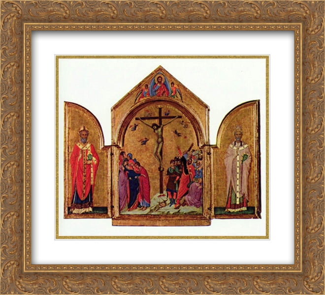 Duccio 2x Matted 24x20 Gold Ornate Framed Art Print 'Crucifixion ...