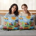 Cartoon Transportation Pillow Covers Set of 4, Helicopter Car Train ...