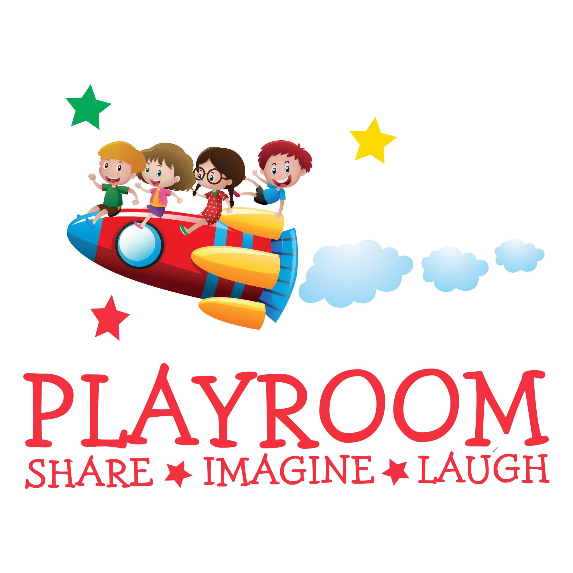 Playroom Share Imagine Laugh Lettering Wall ArtWall Decal Decoration ...