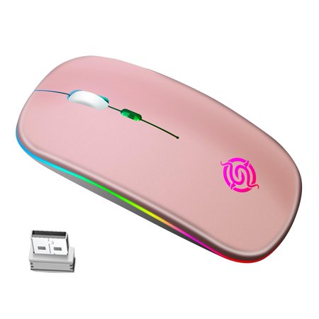 Bm110 Wireless Mouse 2.4ghz Receiver Led Mute Usb Rechargeable Computer ...