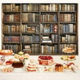 Vintage Library Backdrop Office Backdrop for Video Conference Bookcase ...