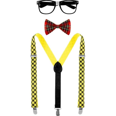 3 Pieces Nerd Costume Set Maid Costume Kit, Include Black Glasses ...