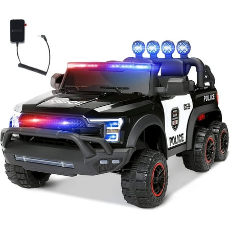 Kids Ride On Police Car, 12V Battery Powered Electric Cars W/2.4G ...
