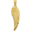 14K Yellow Gold Polished Textured Finish Men's Angel Wing Pendant ...