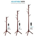 Zober Premium Wooden Coat Rack Free Standing, With 6 Hooks Lacquered ...