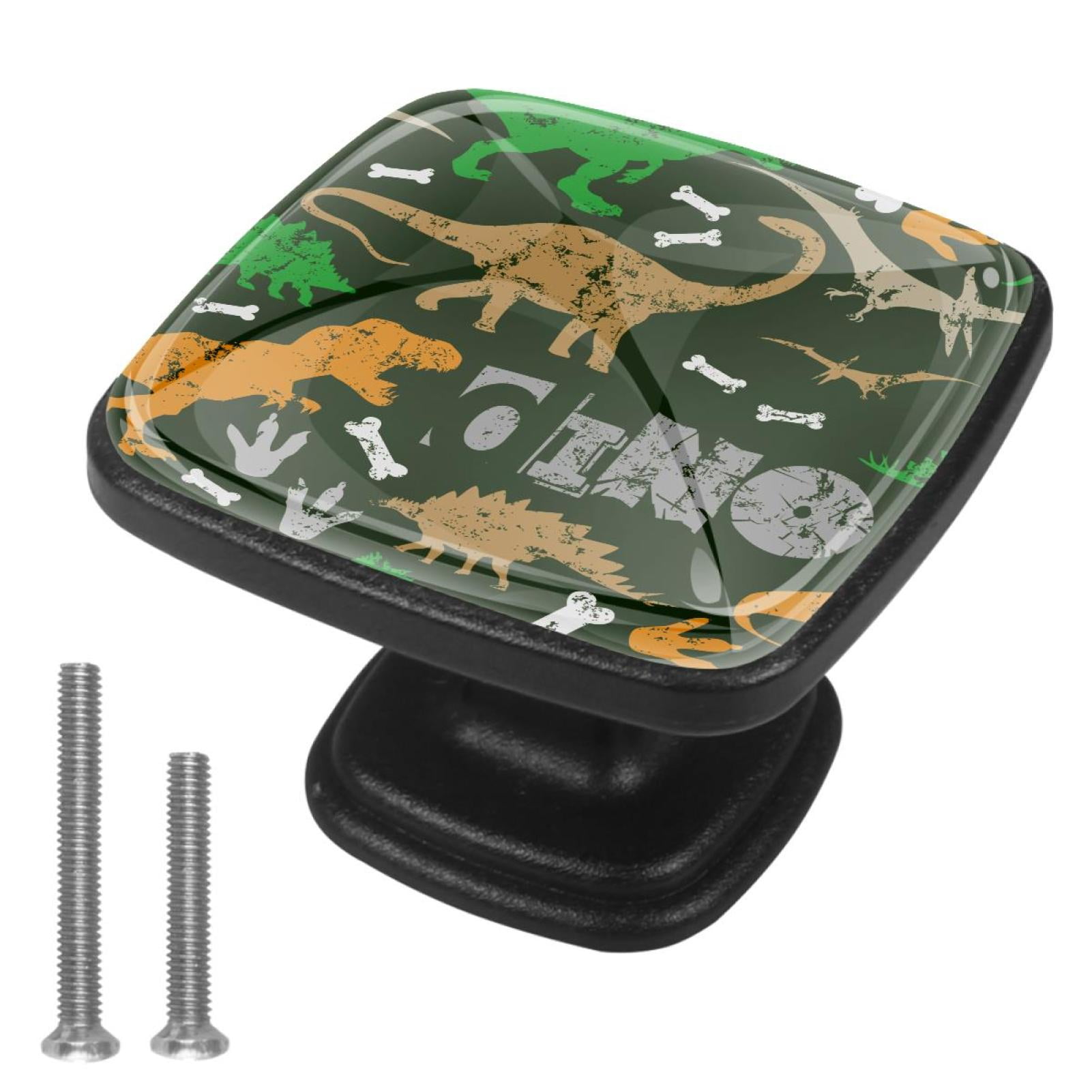 4 Pcs Cabinet Handle Drawer Pulls Dinosaur Knobs with Screws Square ...