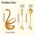 ZOURIH Gold Swan Base Holder Set with 5 Pcs 4.7" Mini Leaf Teaspoons ...