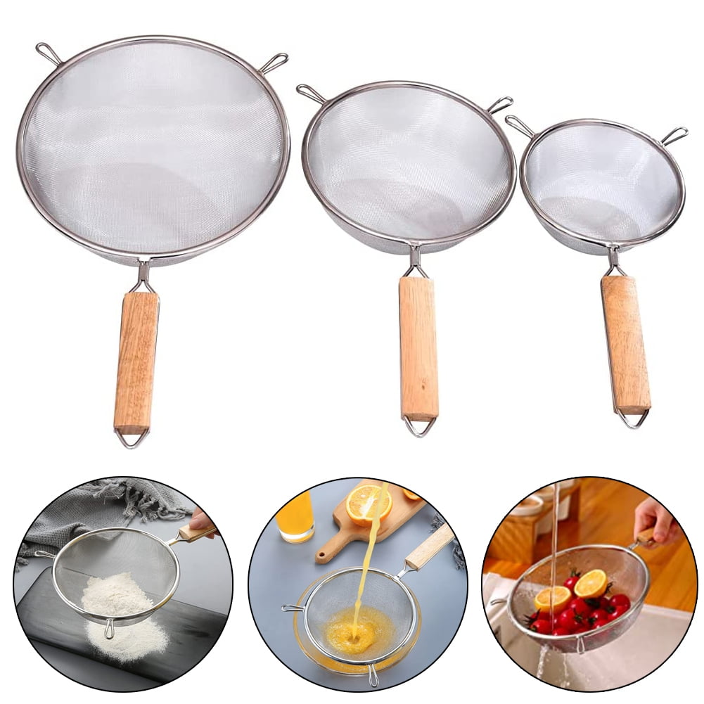 Visland Stainless Steel Fine Mesh Strainer, Wire Sieve Colander with ...