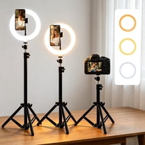Rovtop 10 inch Ring Light with Stand Tripod, LED, Phone Holder for ...