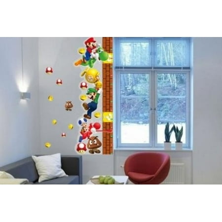 3D Super Mario Height Growth Chart Wall Stickers child Kids Nursery ...