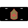 USMC E-8 Master Sergeant Green Red Chevron License Plate - Walmart.com