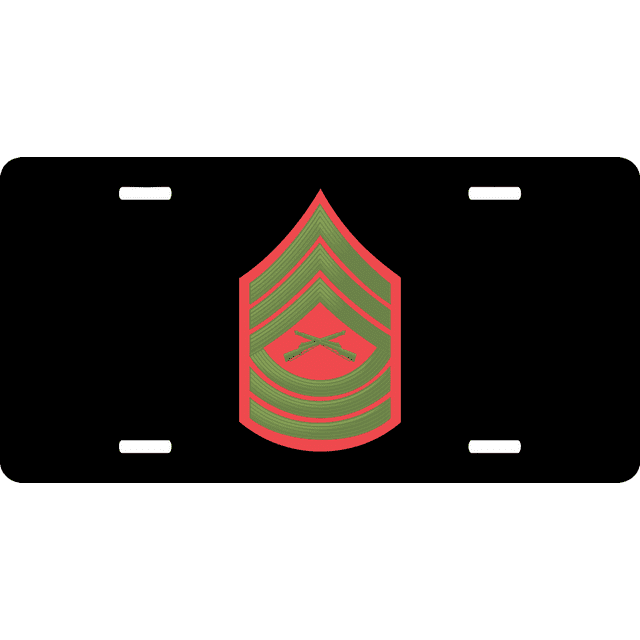 USMC E-8 Master Sergeant Green Red Chevron License Plate - Walmart.com